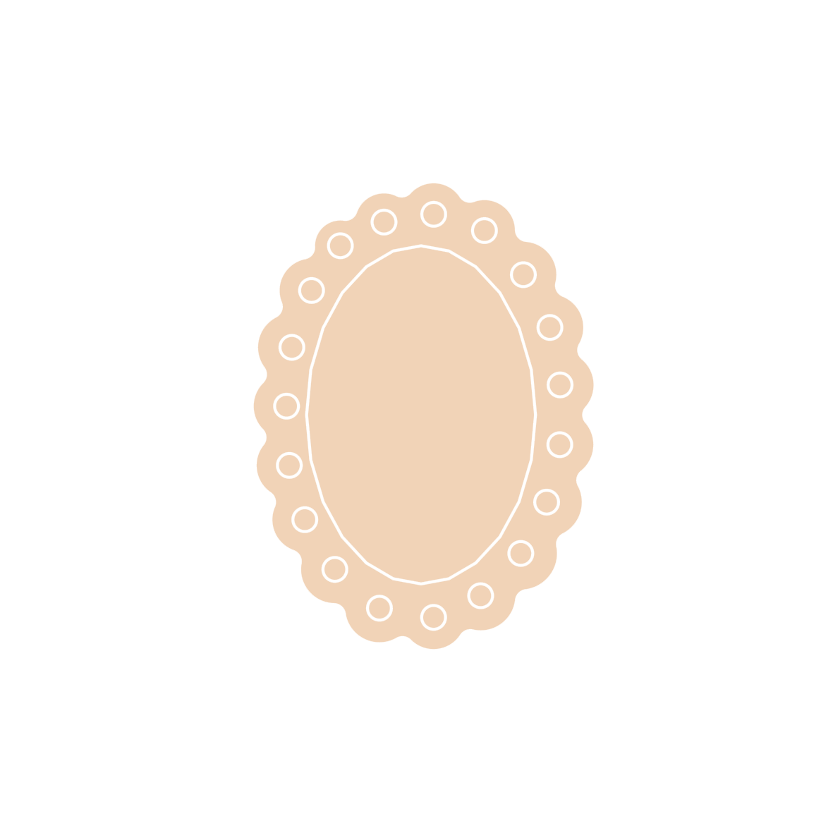 Scallop Oval Dotted Frame – Cutterglobe